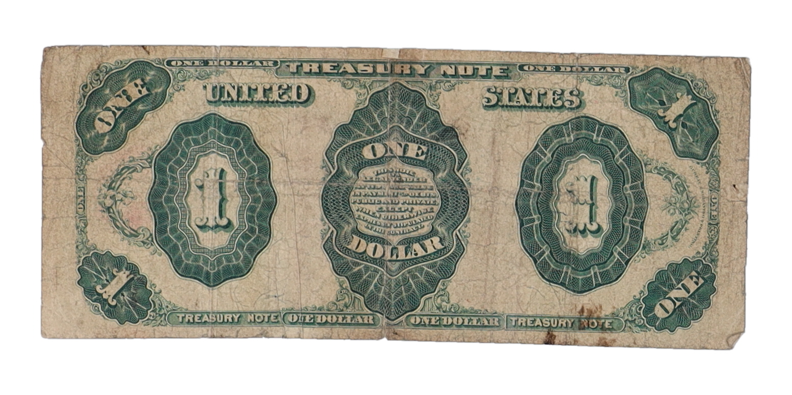 1891 $1 One Dollar U.S. Star Red Seal Treasury Note | Pristine Auction