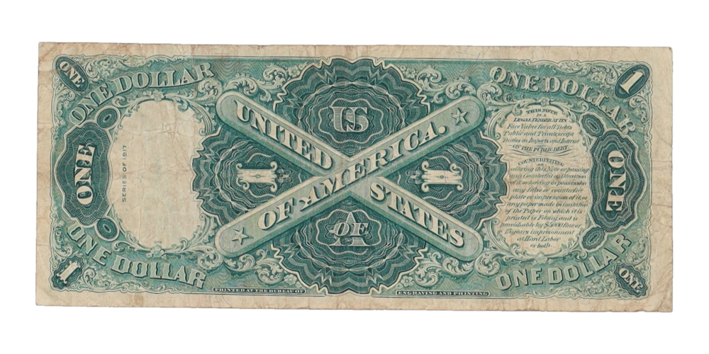 1917 $1 One Dollar Legal Tender Red Seal Large Size Bank Note Bill ...