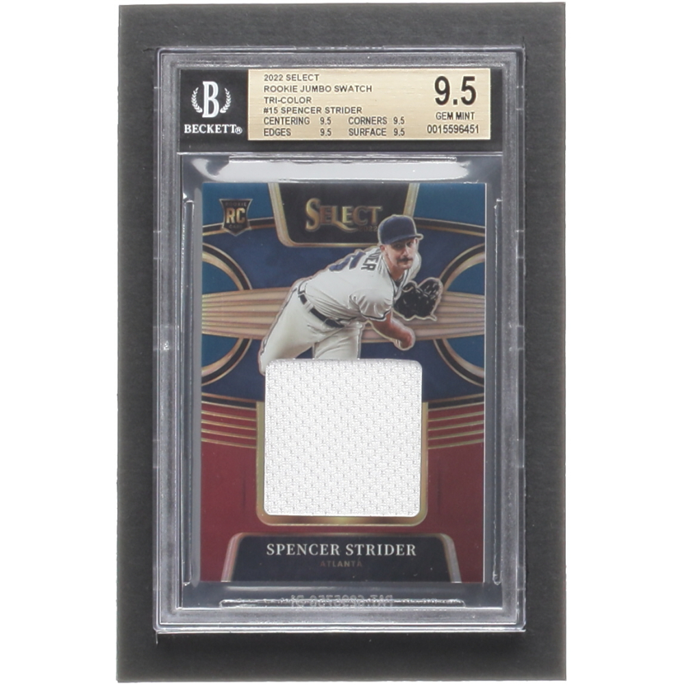 Spencer Strider 2022 Select Rookie Jumbo Swatch Tri-Color #15 RC #10/99 ...