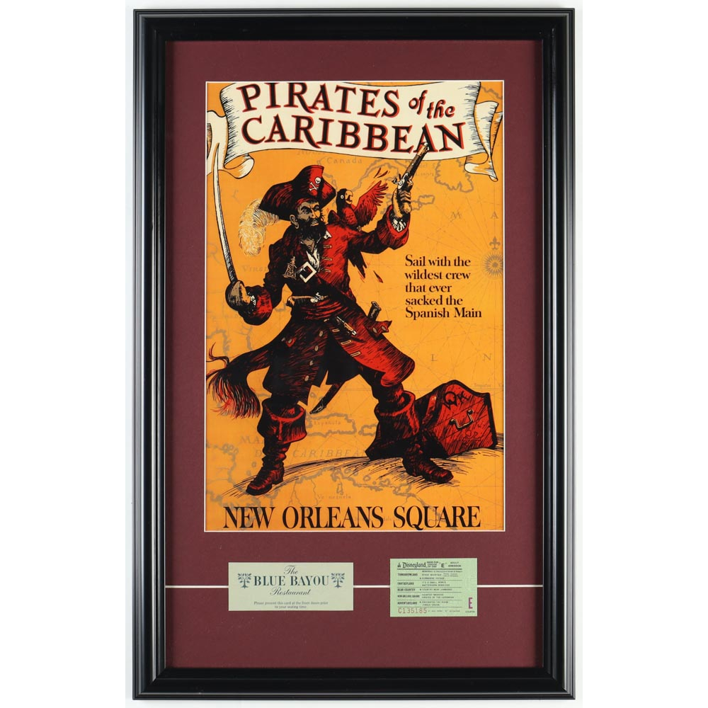 Disneyland "Pirates of the Caribbean" Custom Framed Poster Print ...