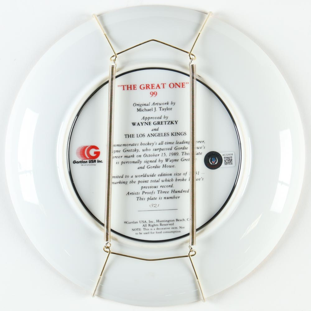 Wayne Gretzky & Gordie Howe Signed LE "The Great One" Kings Porcelain ...