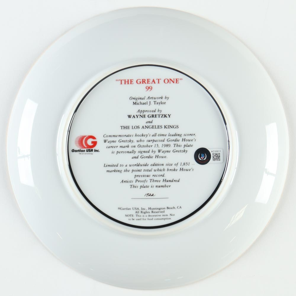 Wayne Gretzky & Gordie Howe Signed LE "The Great One" Kings Porcelain ...