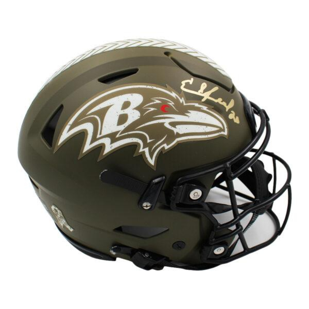 Ed Reed Signed Ravens Full-Size Authentic On-Field Salute to Service ...