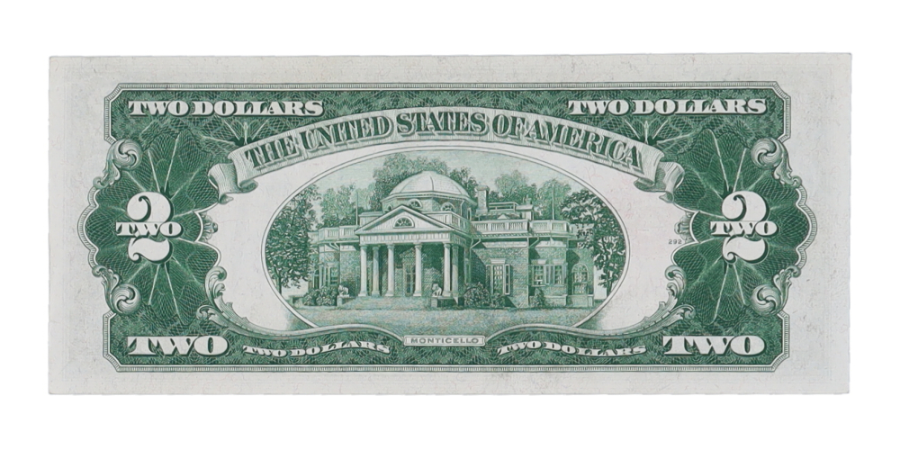 1928-E $2 Two Dollar U.S. National Currency Red Seal Bank Note ...