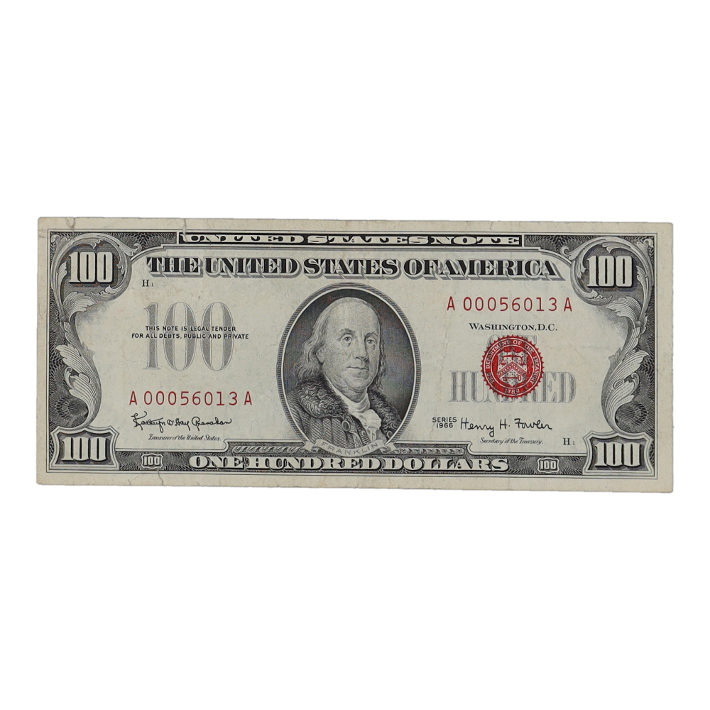 1966 $100 One Hundred Dollar U.S. Bank Note | Pristine Auction