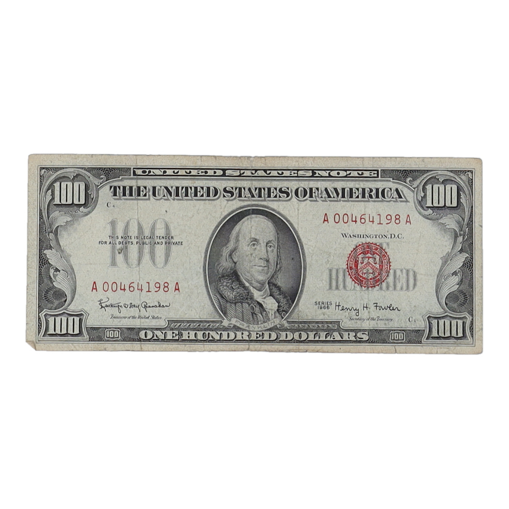 1966 $100 One Hundred Dollar U.S. Bank Note | Pristine Auction