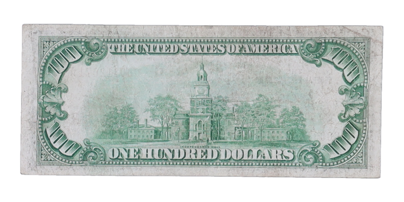 1929 $100 Brown Seal U.S. National Currency Bank Note - Federal Reserve Bank of Chicago ...