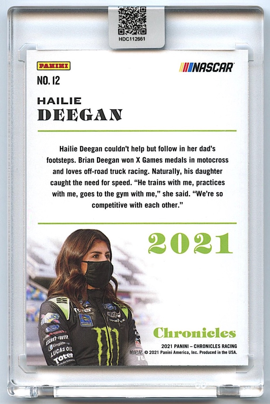 Hailie Deegan Signed 2021 Panini Chronicles #12 (Deegan COA) | Pristine ...