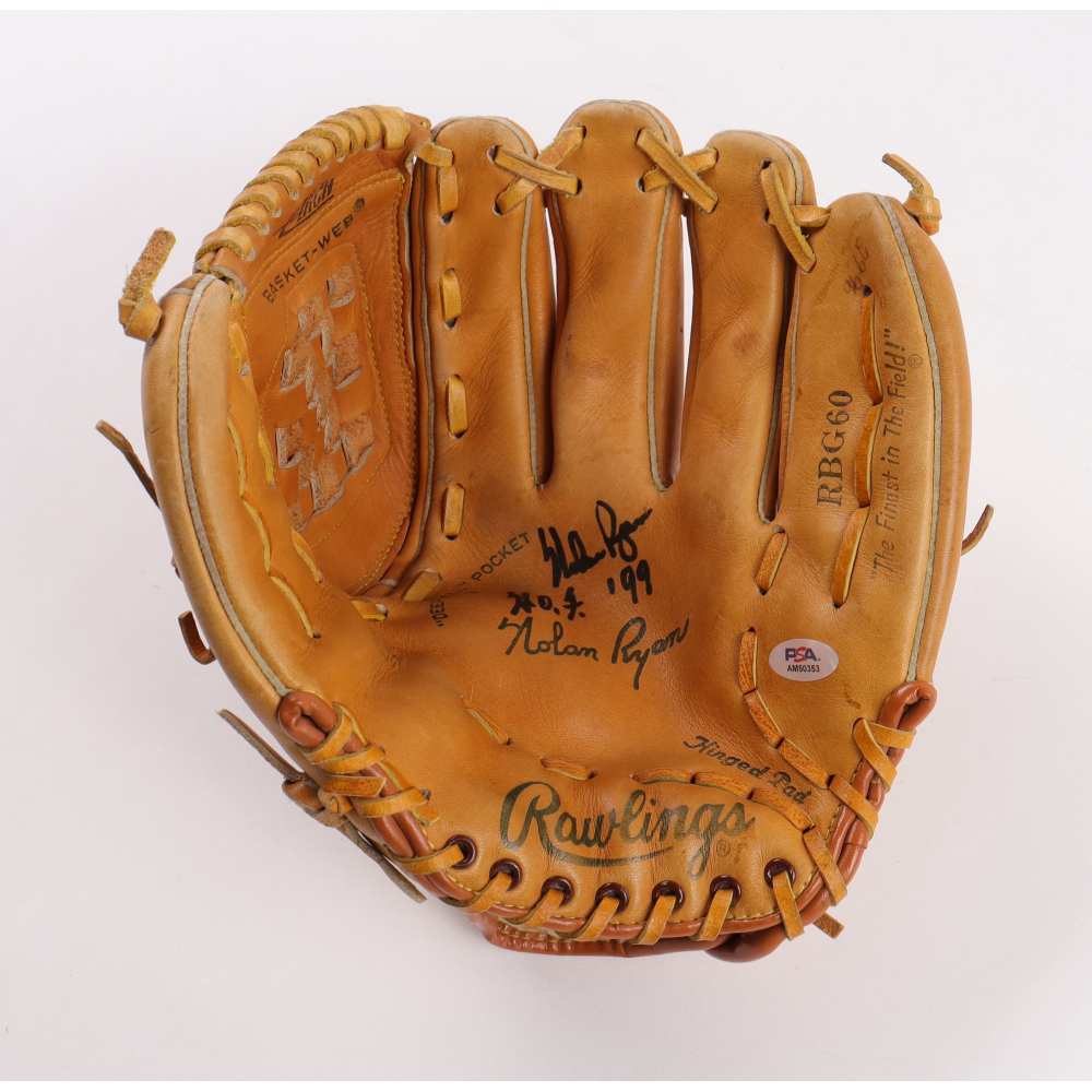 Nolan Ryan Signed Rawlings Nolan Ryan Model Baseball Glove Inscribed