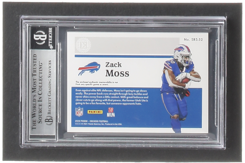Zack Moss 2020 Panini Encased Substantial Rookie Swatches Gold #32 RC ...