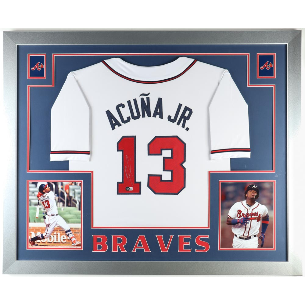 Ronald Acuna Jr. Signed Custom Framed Jersey Display (Beckett ...
