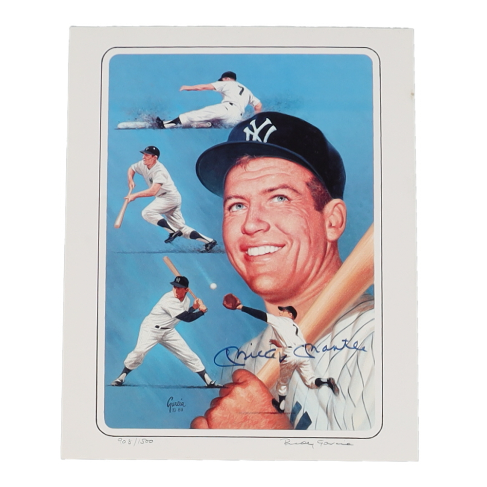 Mickey Mantle Signed LE Yankees 11x14 Lithograph (Beckett) | Pristine ...