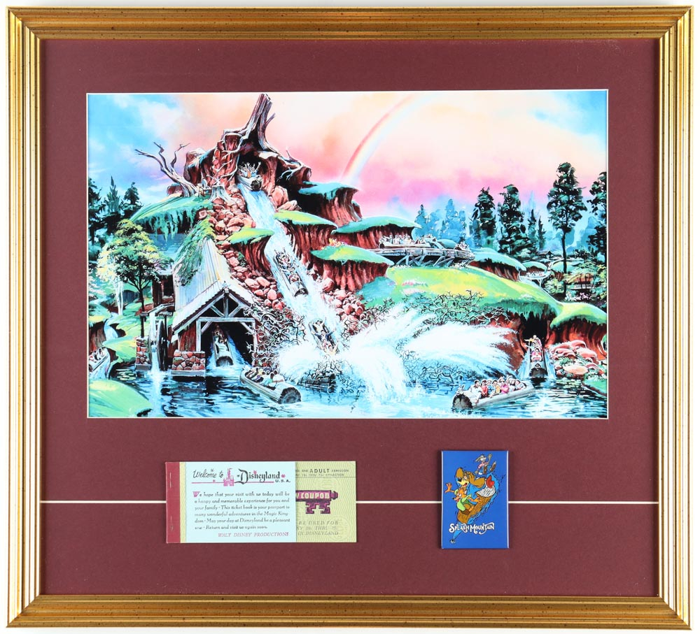 Disneyland "Splash Mountain" Custom Framed Print Display with Vintage ...