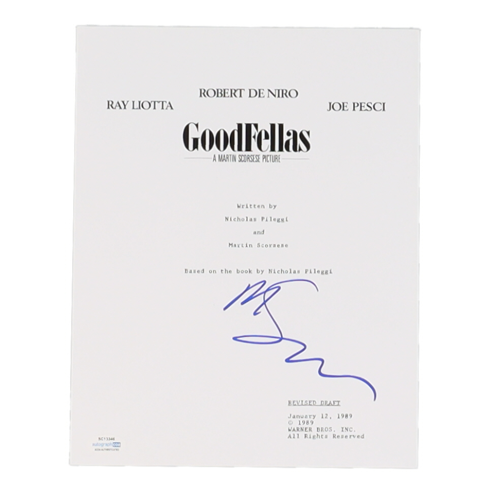 Martin Scorsese Signed "Goodfellas" 8x10 Movie Script Cover Photo (ACOA ...