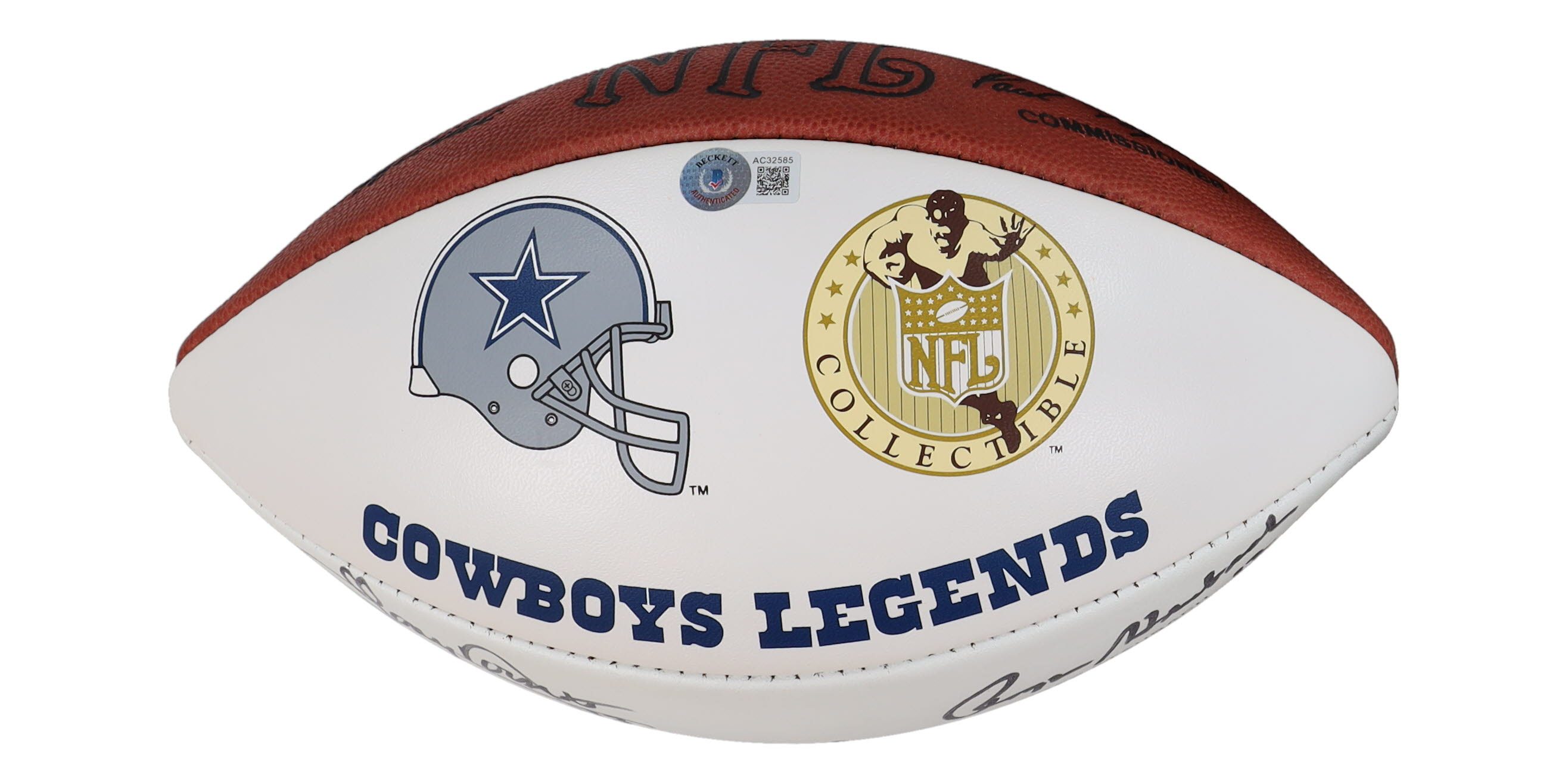 Cowboys Logo Football Signed by (5) Hall of Famers with Tom Landry ...