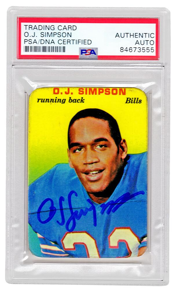 O.J. Simpson Signed 1970 Topps Glossy Inserts #22 (PSA) | Pristine Auction