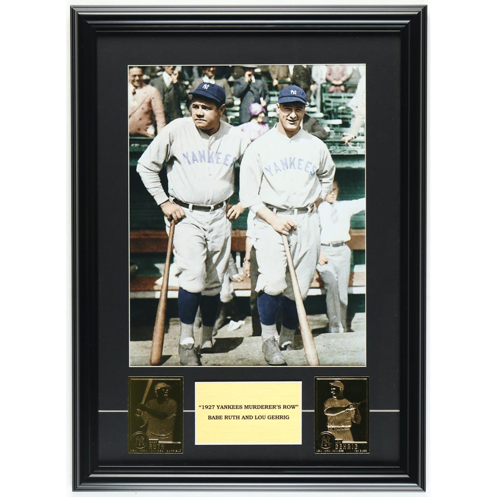 Babe Ruth & Lou Gehrig "The Murderer's Row" Yankees Custom Framed Photo ...