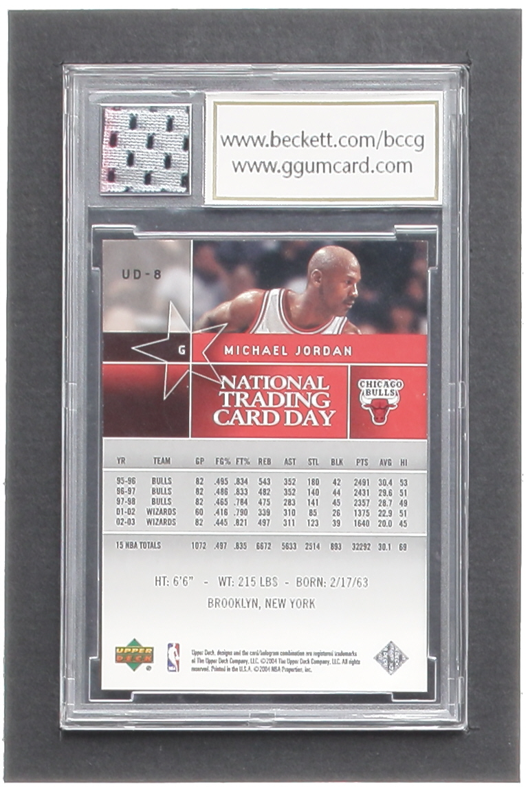 Michael Jordan 2004 National Trading Card Day #UD8 with Game Used ...