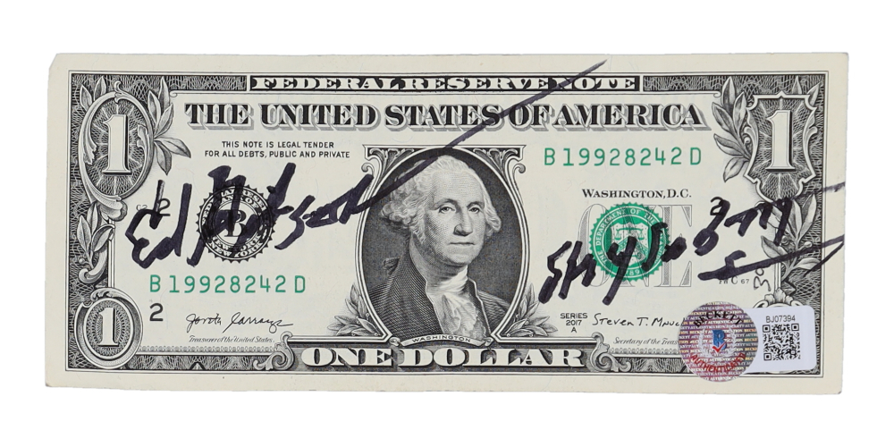 Edward Gibson Signed One Dollar Bill Inscribed "Skylab IV" (Beckett ...
