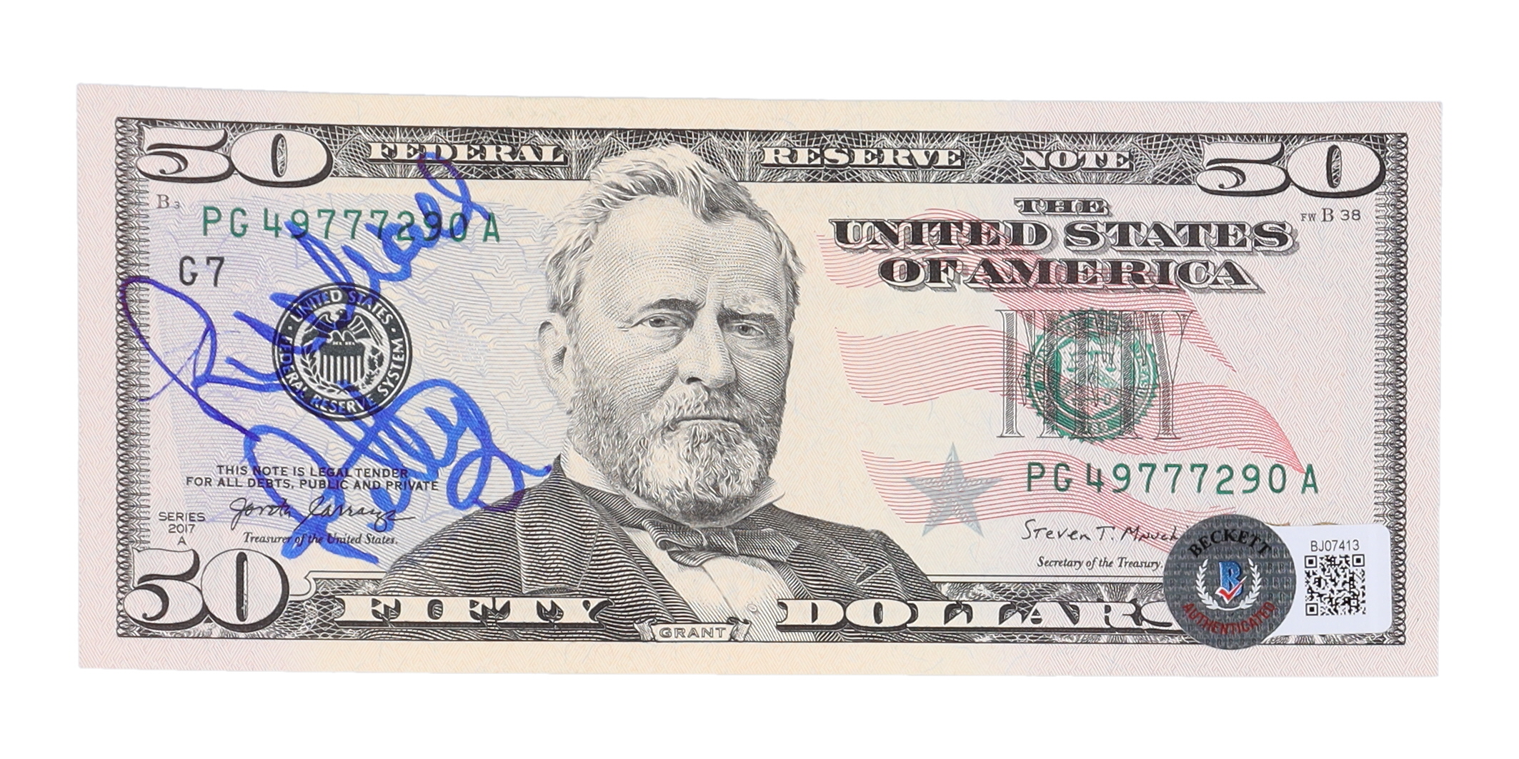 Richard Petty Signed Fifty Dollar Bill (Beckett) | Pristine Auction