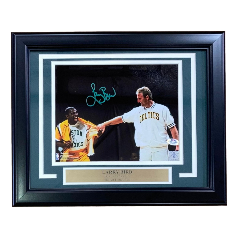 Larry Bird Signed Celtics Custom Framed Photo (PSA) | Pristine Auction
