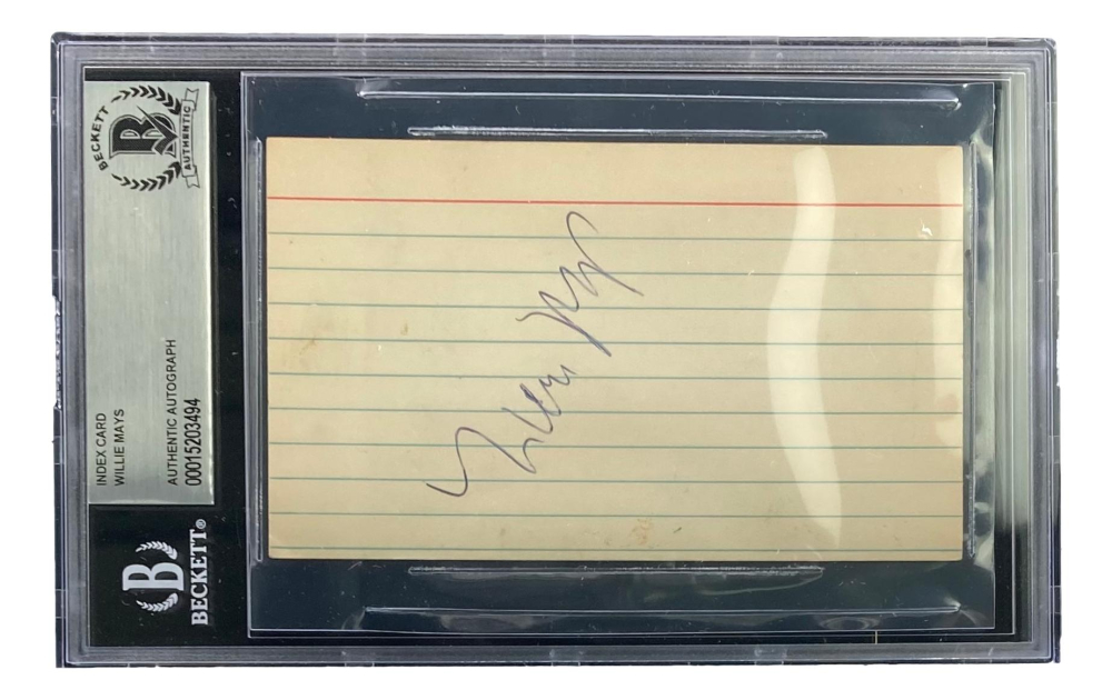 Willie Mays Signed Index Card (BAS) | Pristine Auction