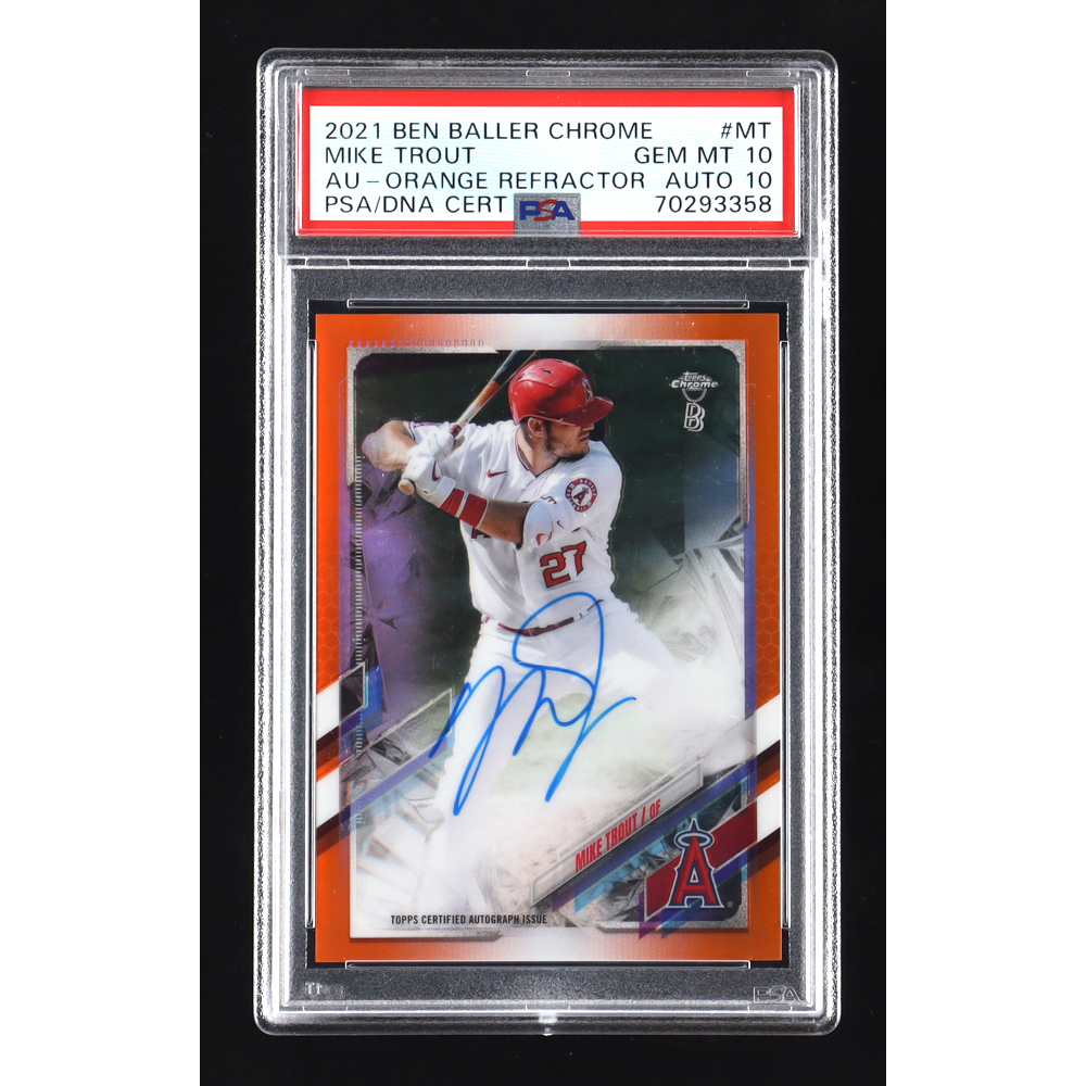 Mike Trout 2021 Topps Chrome Ben Baller Autographs Orange Refractors # ...