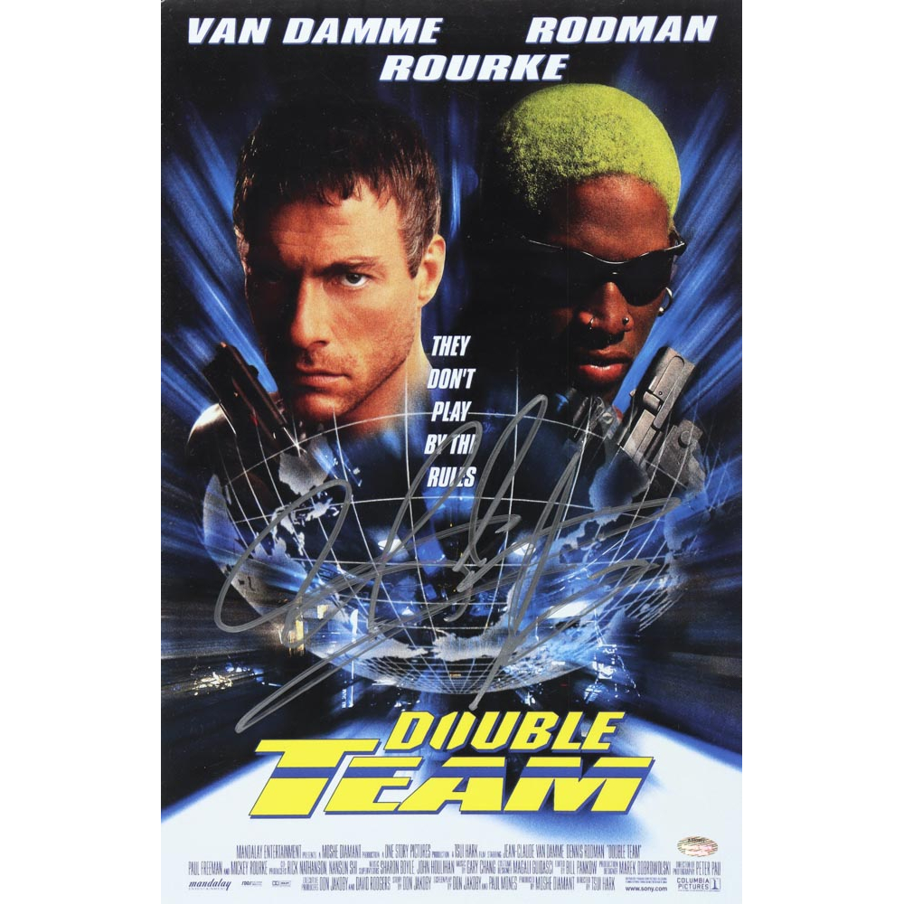 Dennis Rodman Signed "Double Team" 11x17 Movie Poster Photo (Schwartz ...