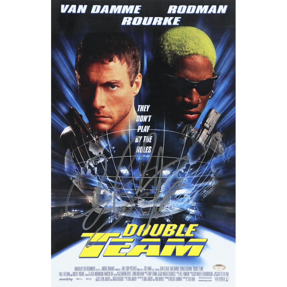 Dennis Rodman Signed "Double Team" 11x17 Movie Poster Photo (Schwartz ...