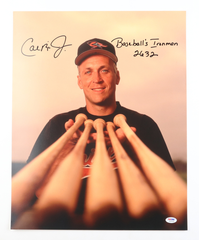 Cal Ripken Jr. Signed Orioles 16x20 Photo Inscribed "Baseball's Ironman ...