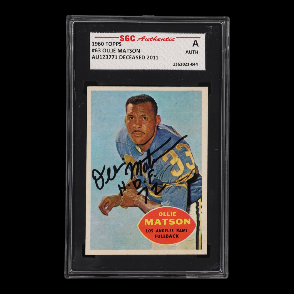 Ollie Matson Signed 1960 Topps #63 (SGC) | Pristine Auction