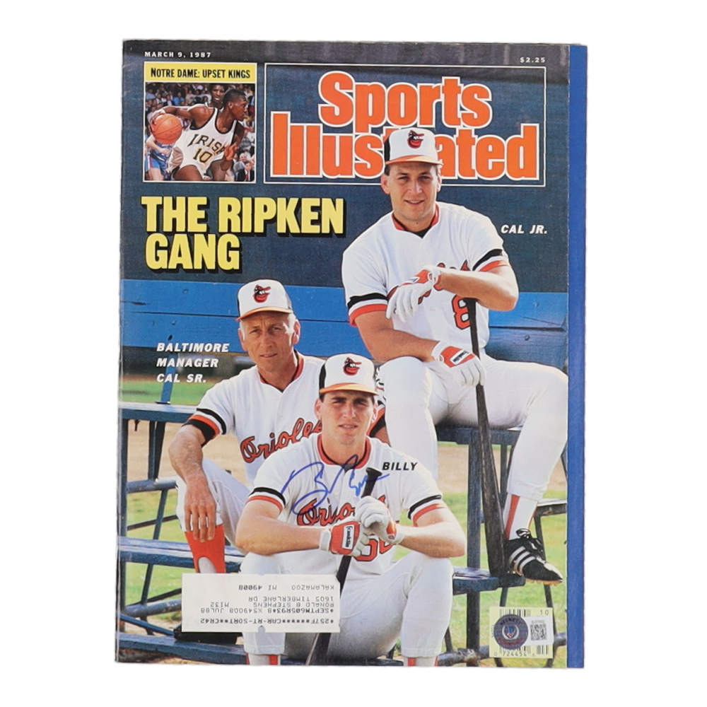 Billy Ripken Signed 1987 Sports Illustrated Magazine (Beckett ...