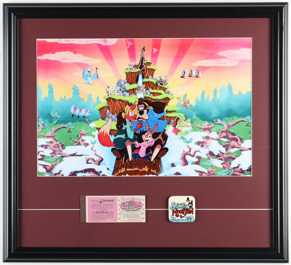 Disneyland "Splash Mountain" Custom Framed Print Display with Vintage ...