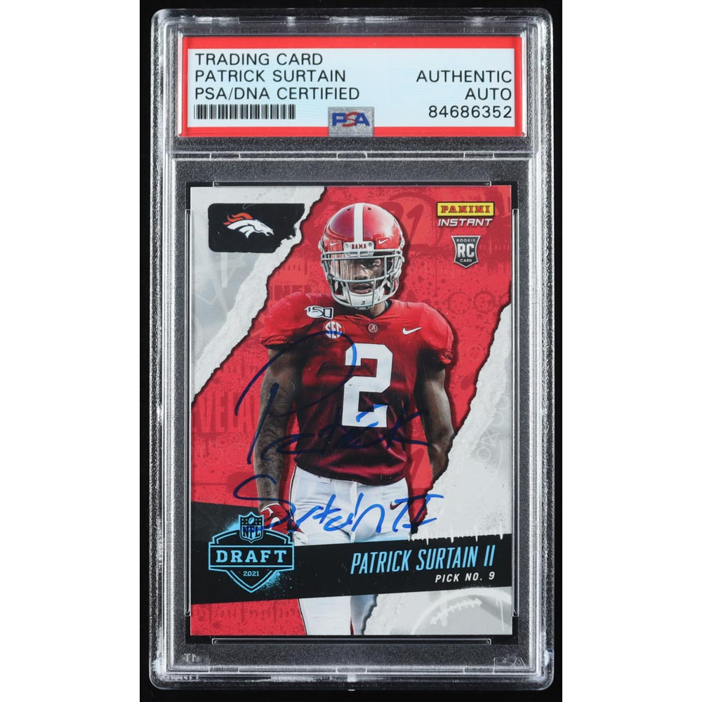 Patrick Surtain II Signed 2021 Panini Instant #8 Draft Night LE RC (PSA ...