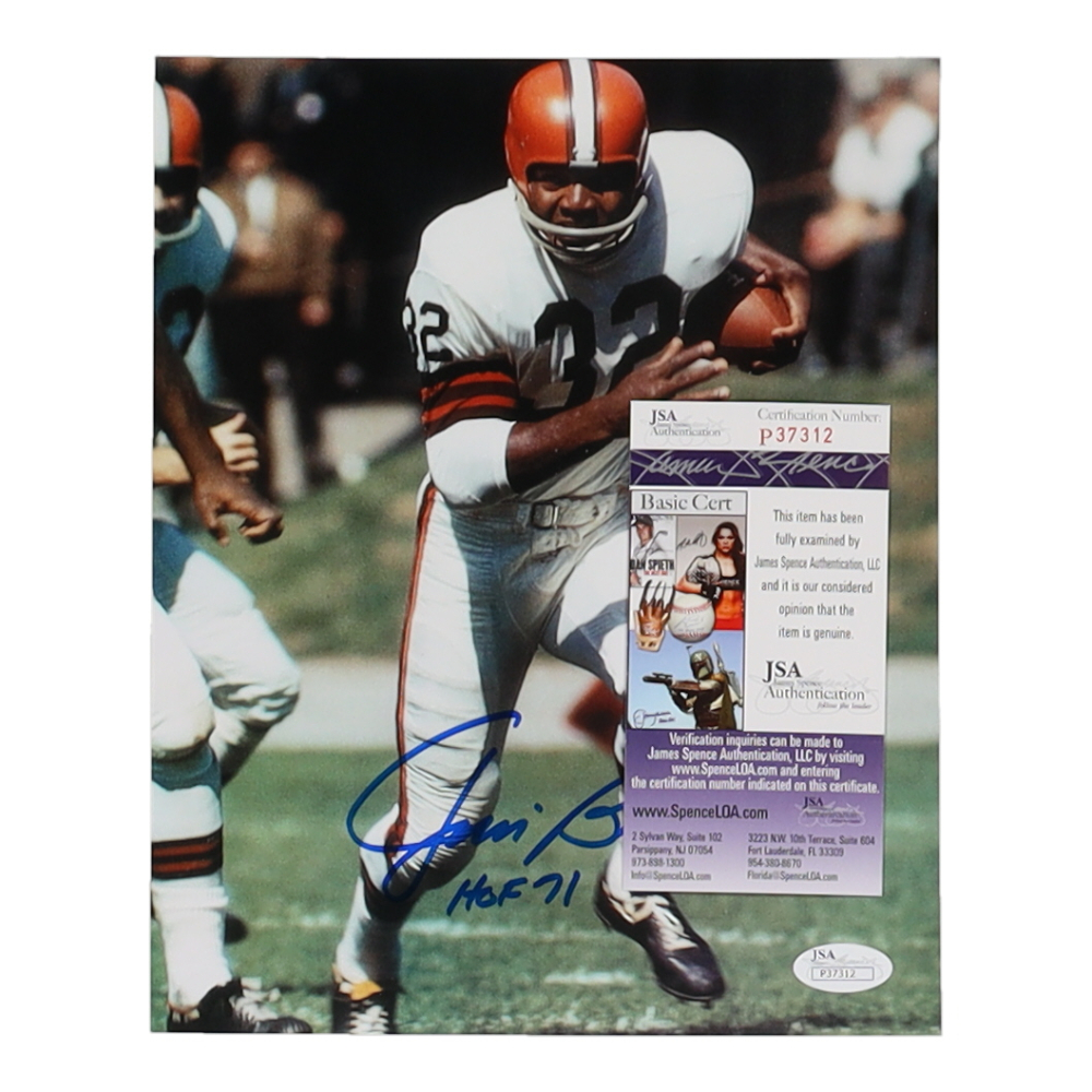 Jim Brown Signed Browns 8x10 Photo Inscribed "HOF 71" (JSA) | Pristine ...