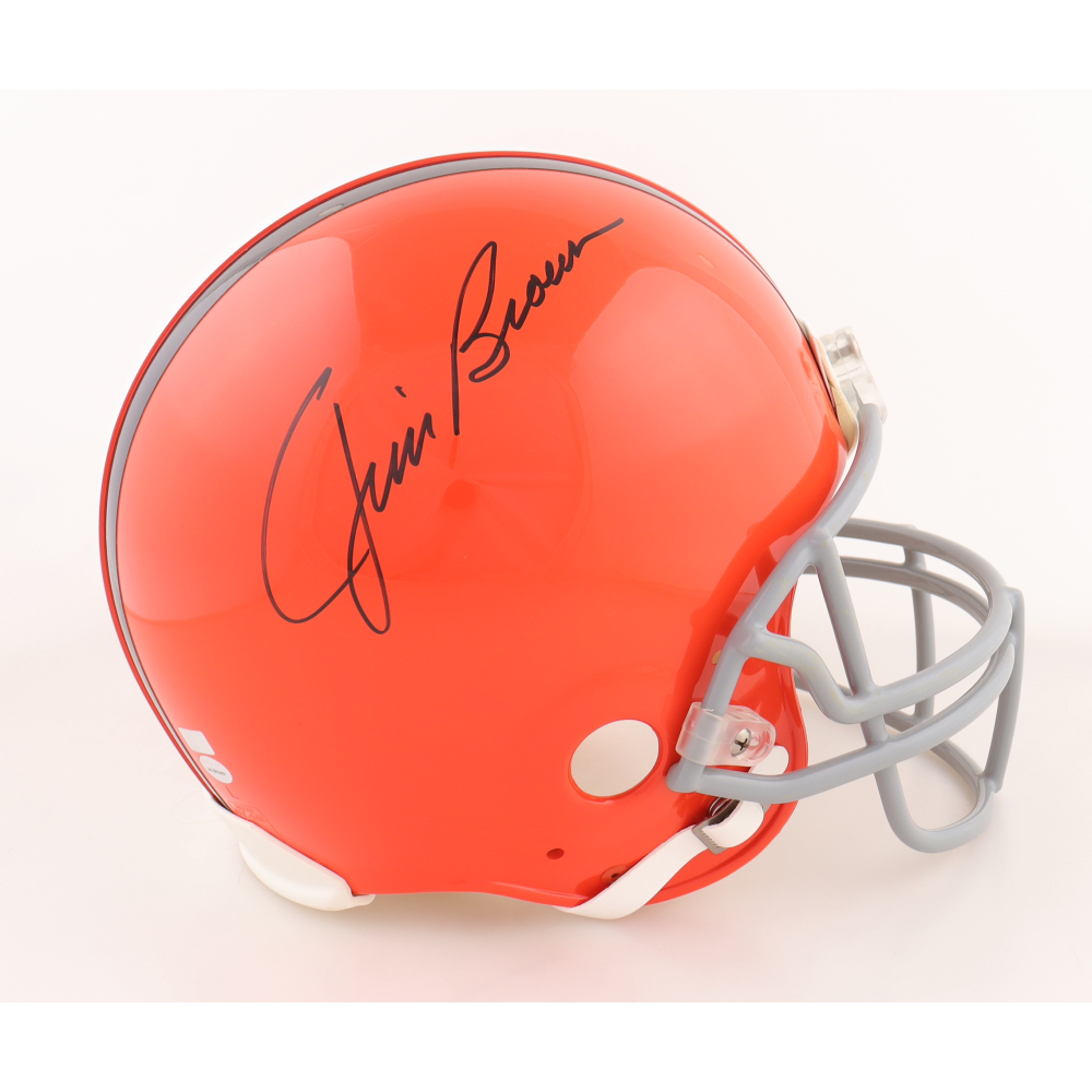 Jim Brown Signed Browns Full-Size Authentic Helmet (Palm Beach & Brown ...