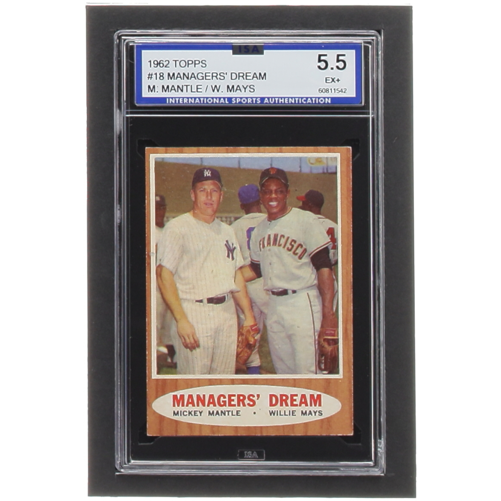 Mickey Mantle / Willie Mays 1962 Topps #18 Managers Dream (PSA 5.5 ...