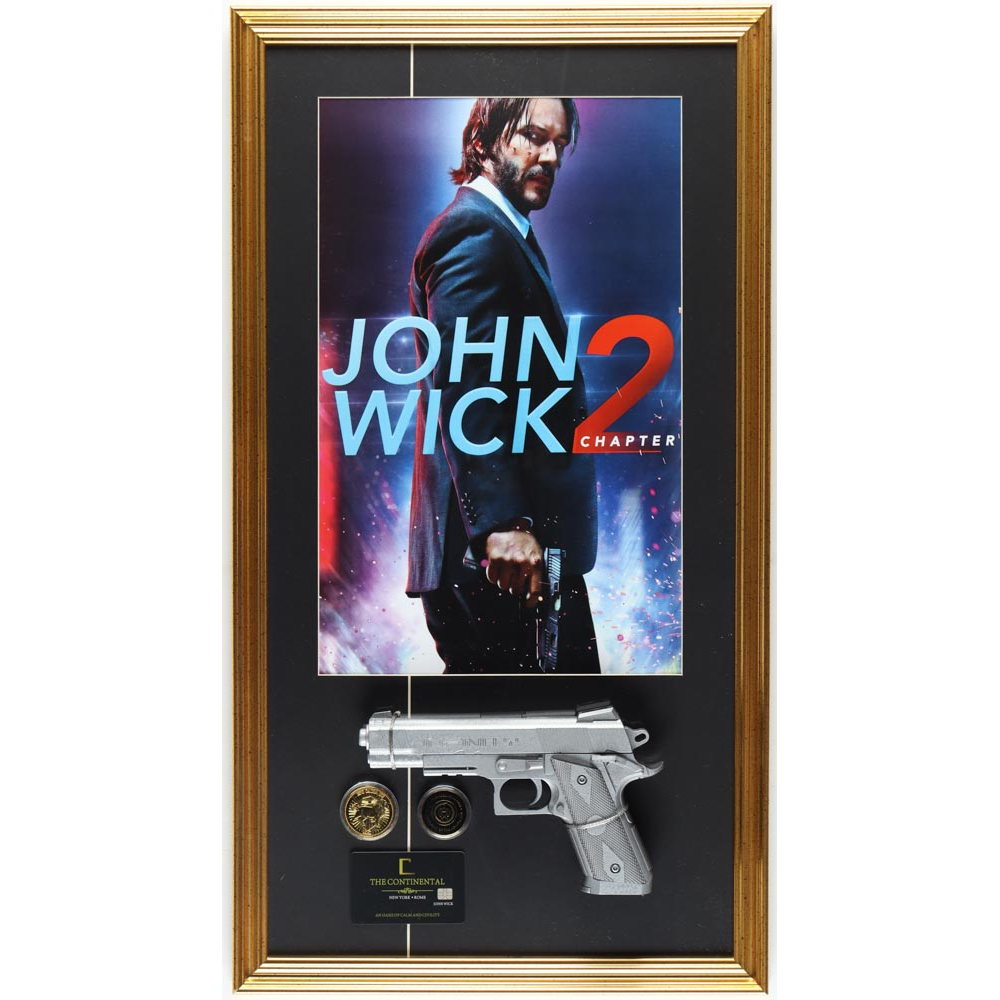 "John Wick Chapter 2" Custom Framed Movie Poster Display with (2) Prop ...