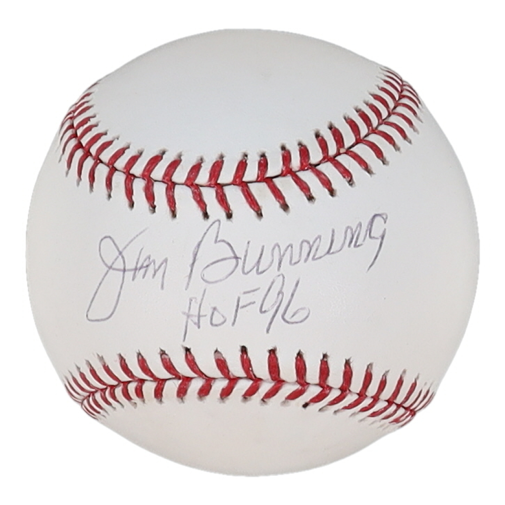 Jim Bunning Signed OML Baseball Inscribed "HOF 96" (JSA) | Pristine Auction