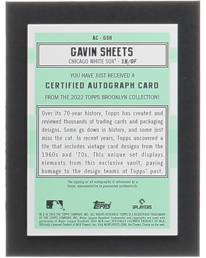 Gavin Sheets 2022 Topps Brooklyn Collection Autographs #ACGSH RC #10/99 ...