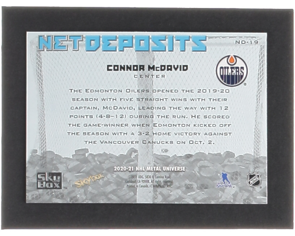 Connor McDavid 2020-21 Metal Universe Net Deposits #ND19 | Pristine Auction