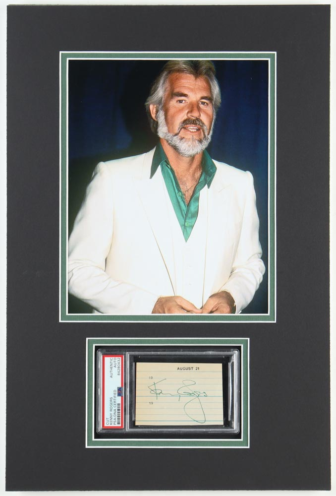 Kenny Rogers Signed Custom Matted Cut Display (PSA) | Pristine Auction