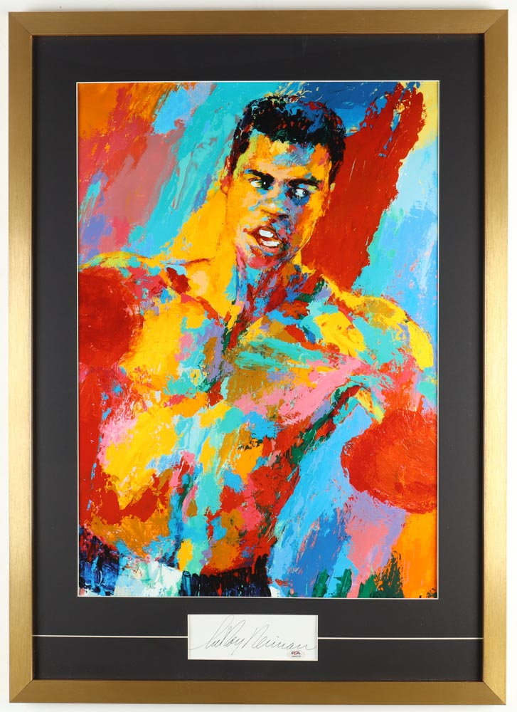 LeRoy Neiman Signed "Muhammad Ali" Custom Framed Cut Display (PSA ...