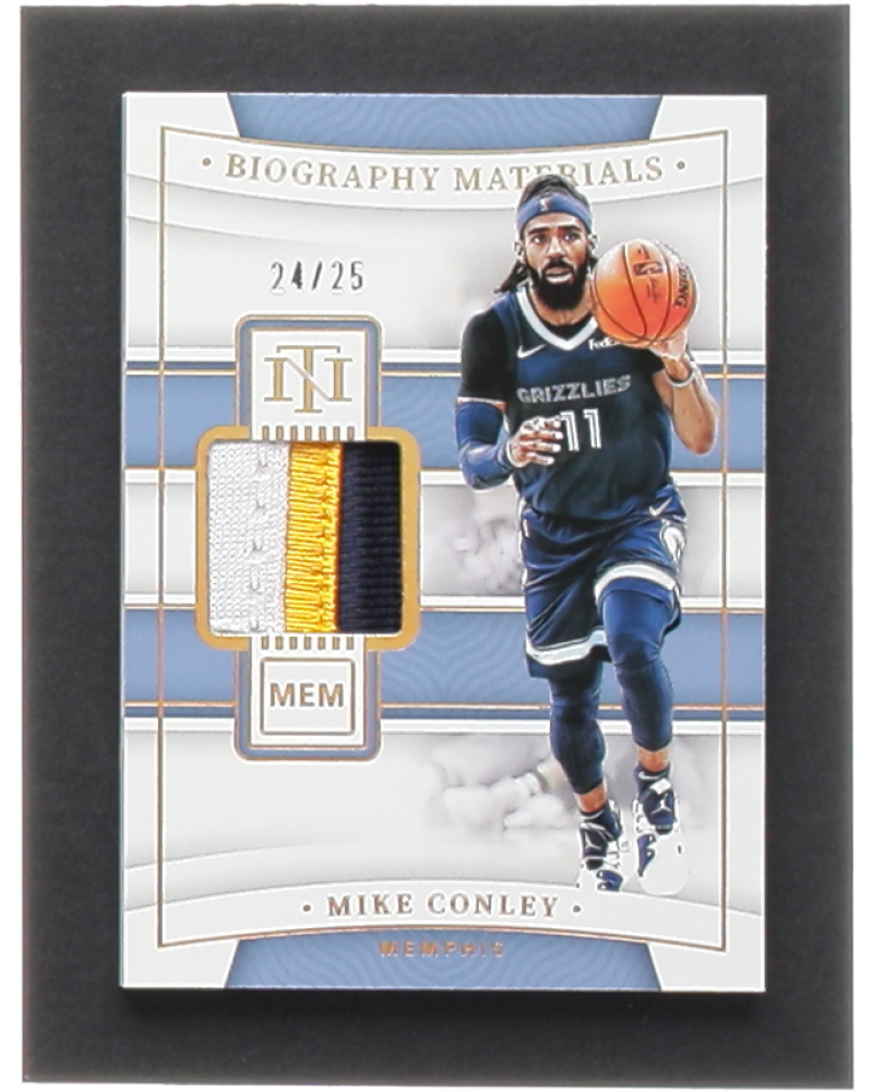 Mike Conley 2021-22 Panini National Treasures Biography Materials Prime ...
