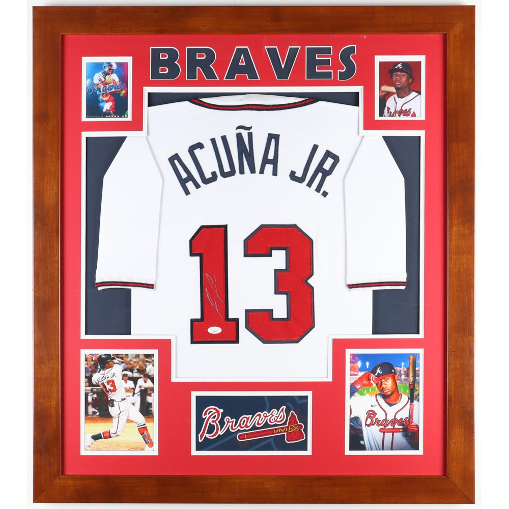 Ronald Acuna Jr. Signed Custom Framed Jersey Display (JSA) | Pristine ...
