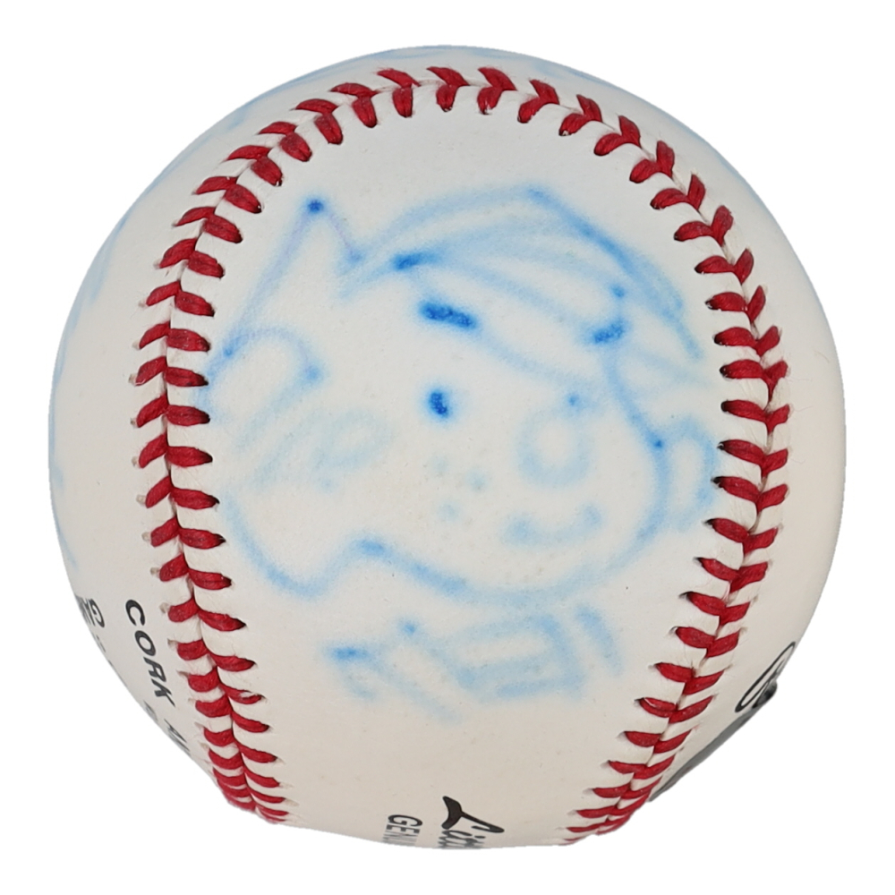 Hank Ketcham Signed Little League Baseball With Hand-Drawn Sketch ...