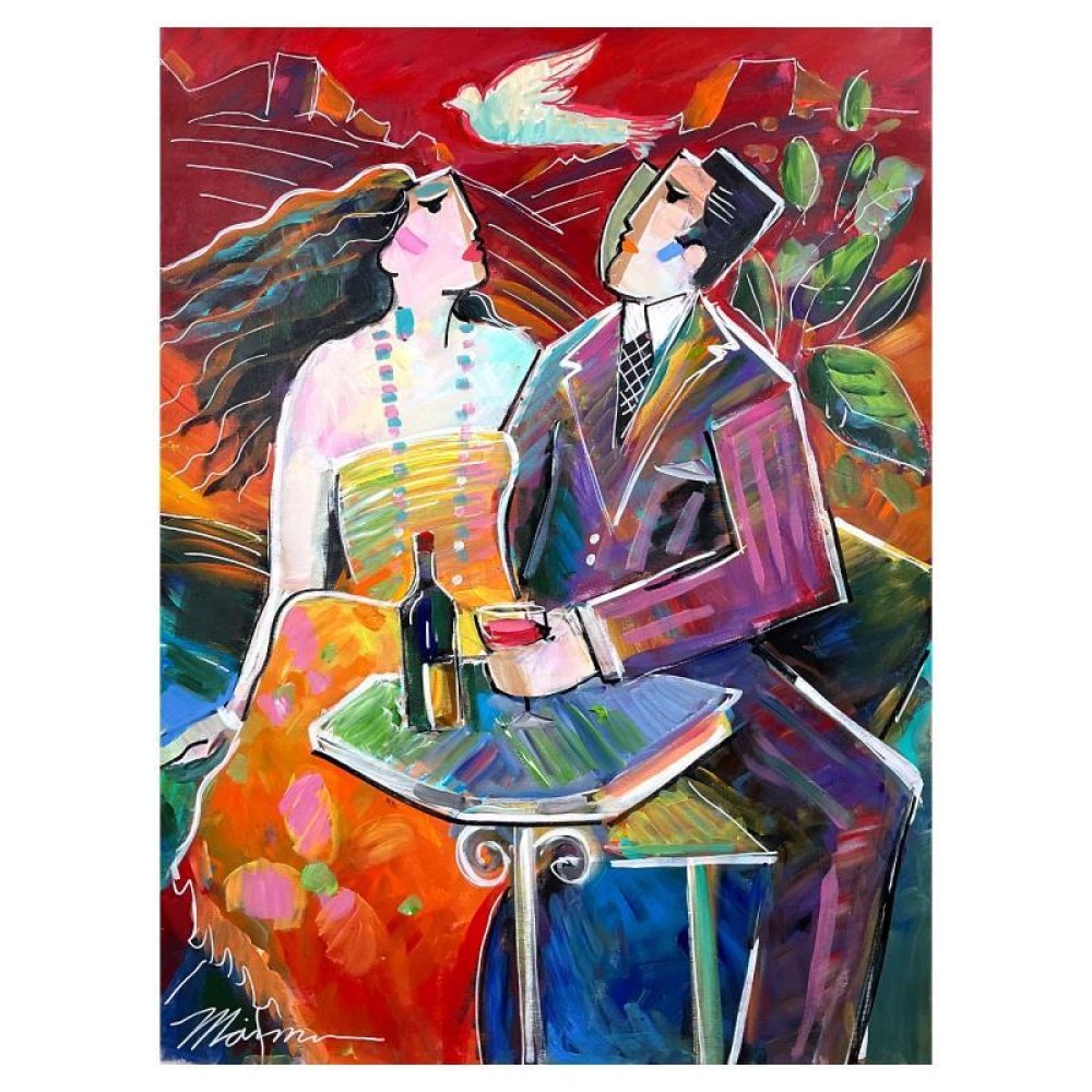 Isaac Maimon Signed "Untitled" 30x40 Original Acrylic Painting on ...
