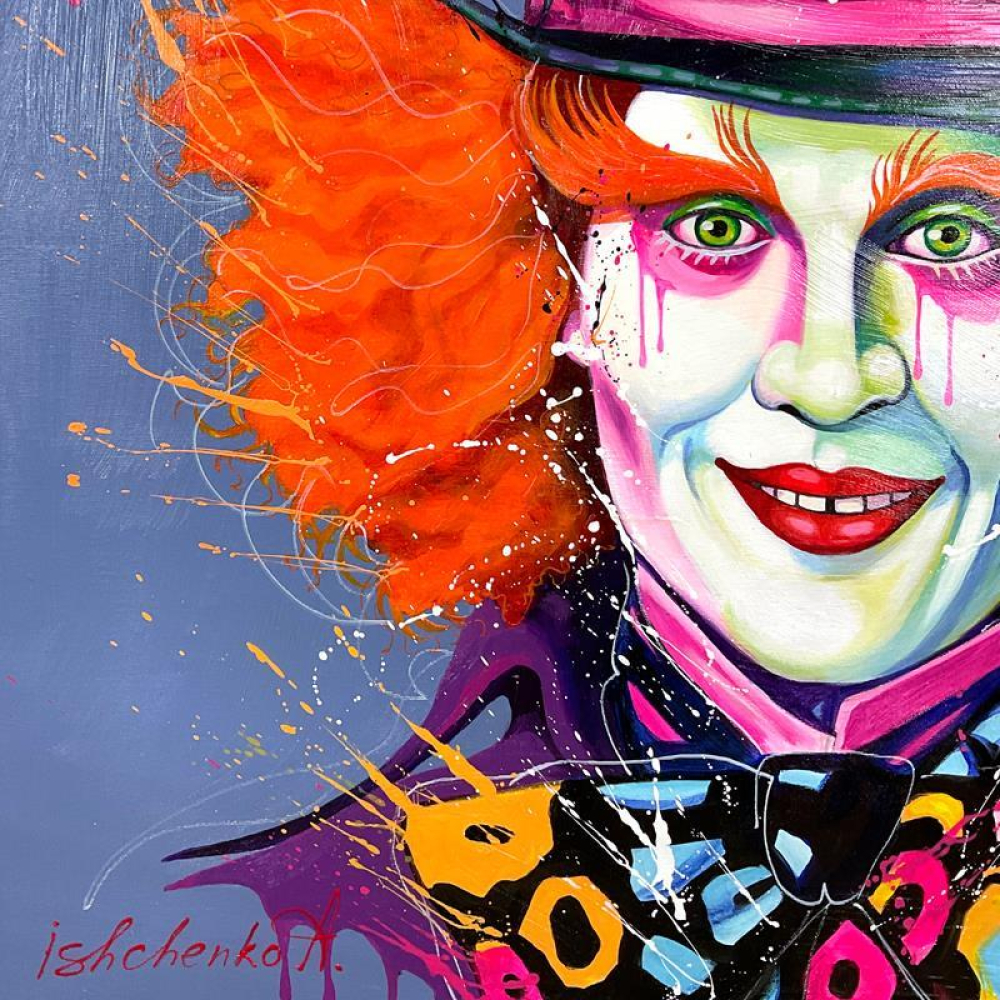 Alexander Ishchenko Signed "Willy Wonka" 36x36 Original Acrylic ...