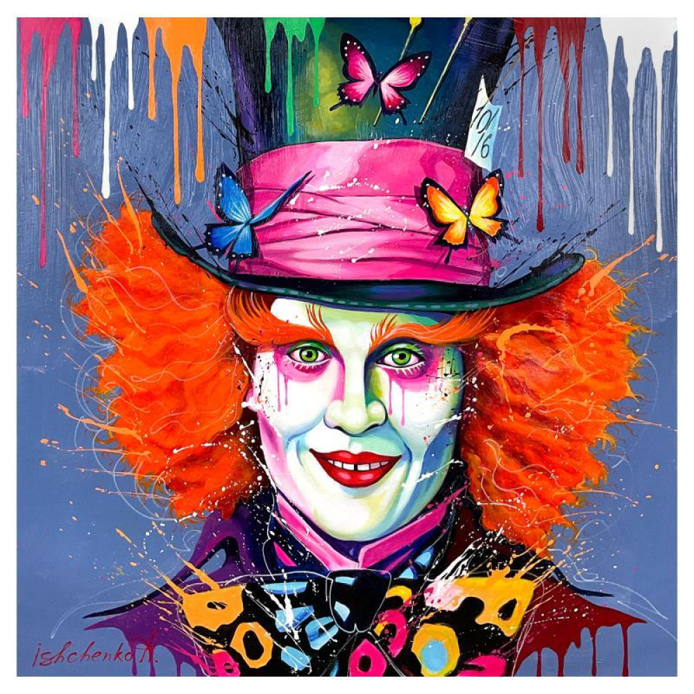 Alexander Ishchenko Signed "Willy Wonka" 36x36 Original Acrylic ...