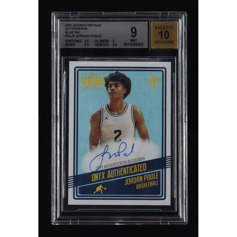 Jordan Poole 2021-22 Onyx Vintage Autographs #VAJP (BGS 9 | Autograph ...
